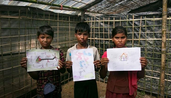 In photos: Rohingya children use art to depict the horrors of Rakhine ...