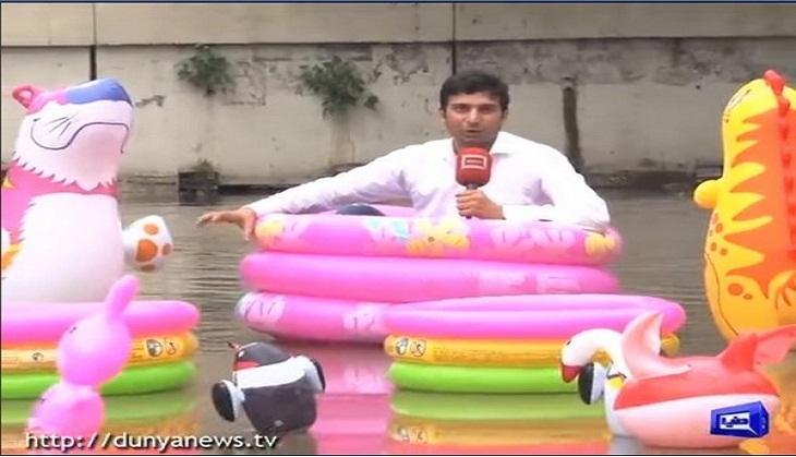 This Pakistani reporter goes overboard to cover monsoon floods | Catch News