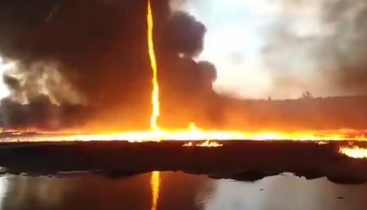 Viral Video: Firefighters captures footage of blazing 'Firenado' in ...
