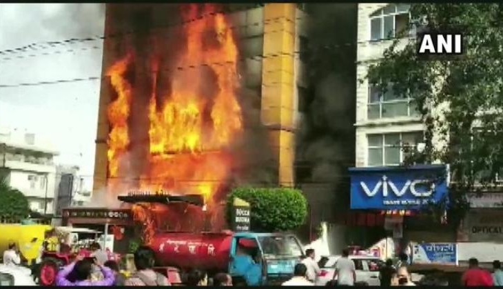 Indore hotel fire: Fire erupts at Golden Hotel, rescue operation ...