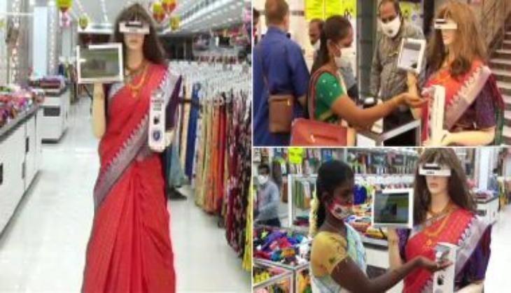 Humanoid robot 'Zafira' scans customers for masks, dispenses sanitiser ...
