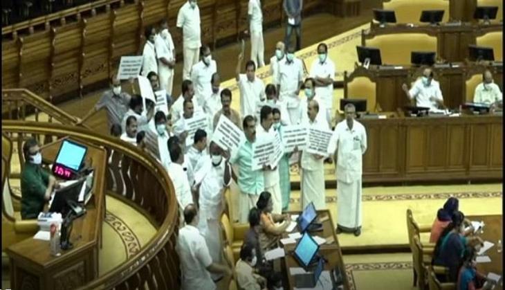 SilverLine protest: Kerala Oppn leaders troop into well in Assembly ...