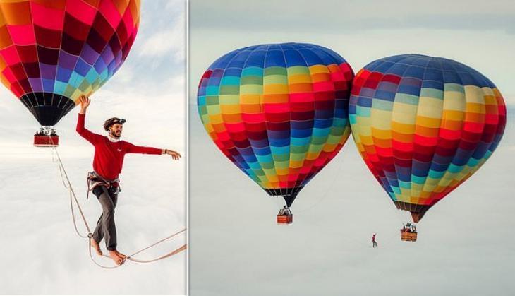 Brazilian man creates world record for crossing slackline tied between ...