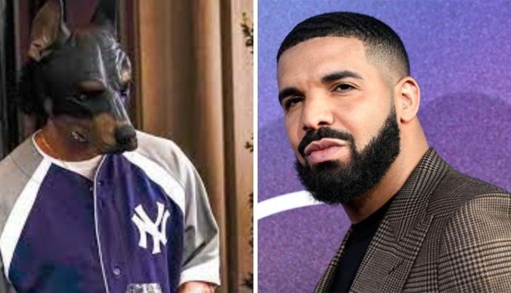 Drake leaves hotel in bulldog mask ahead of 'For All the Dogs' release ...