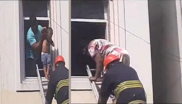 Hyderabad godown fire: Woman, child pulled out of window in daring ...